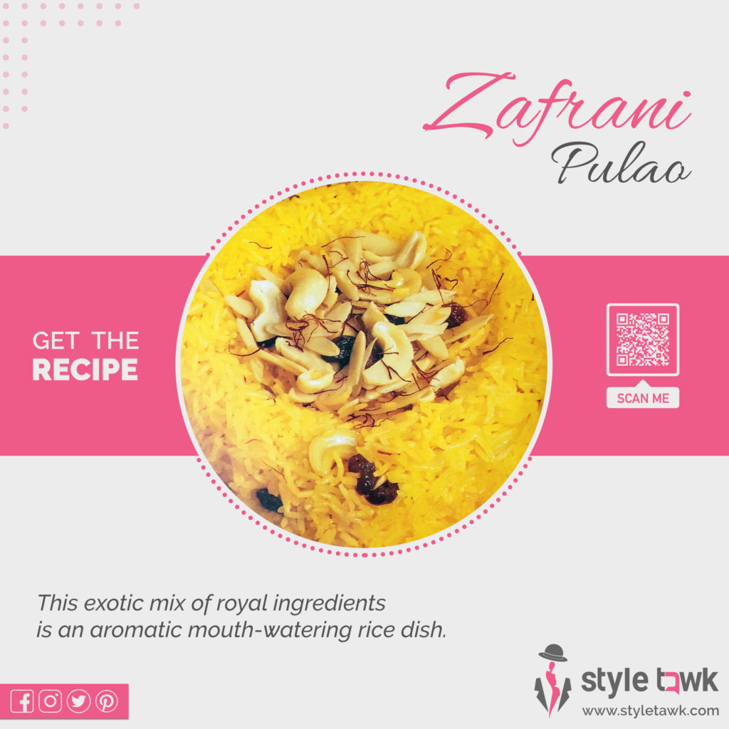Zafrani Pulao Recipe - StyleTawk